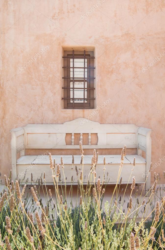 Shabby chic bench Stock Photo by ©albertobogo 40246207