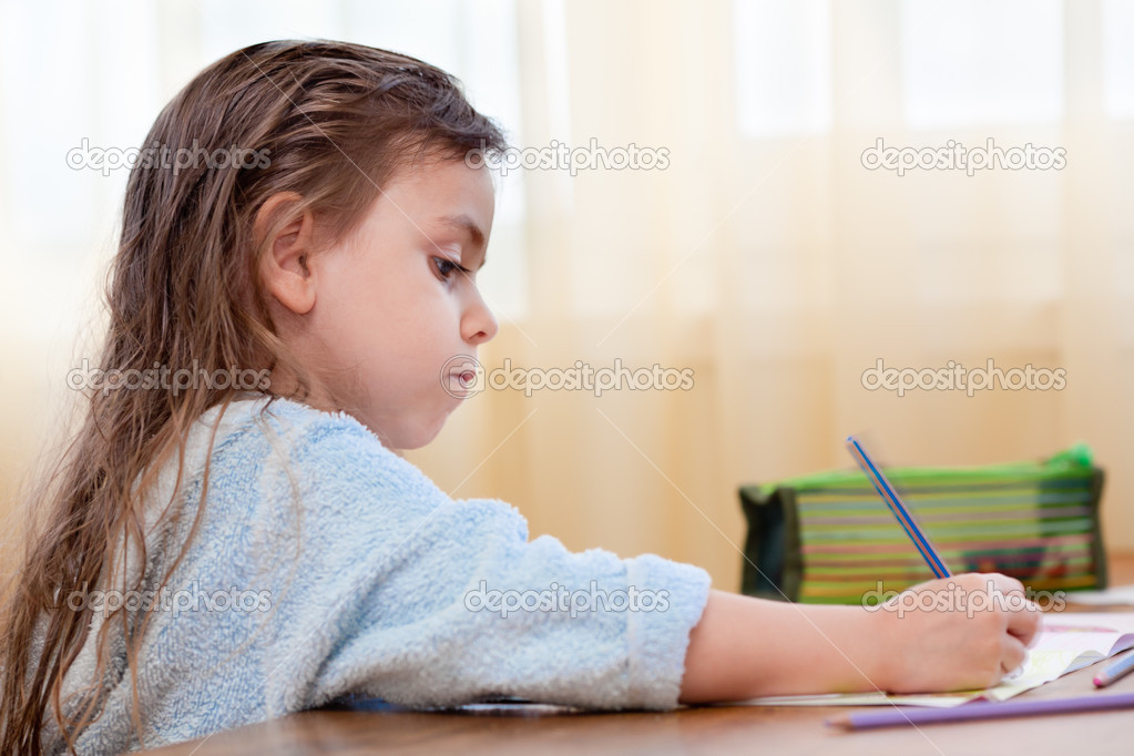 Little girl drawing Stock Photo by ©waldru 24047981