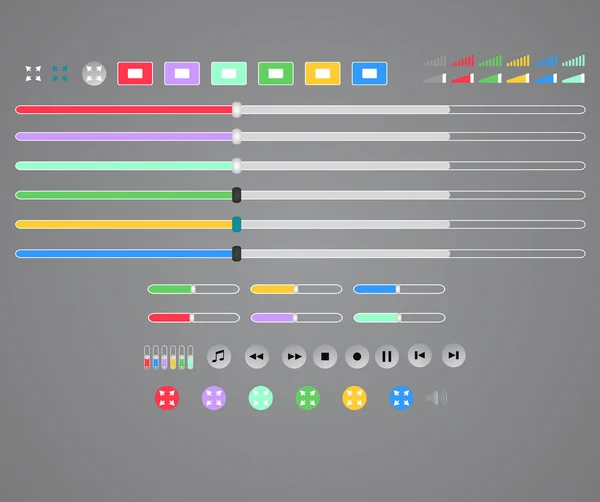 Set of seven beautiful buttons in different colors Stock Vector Image ...