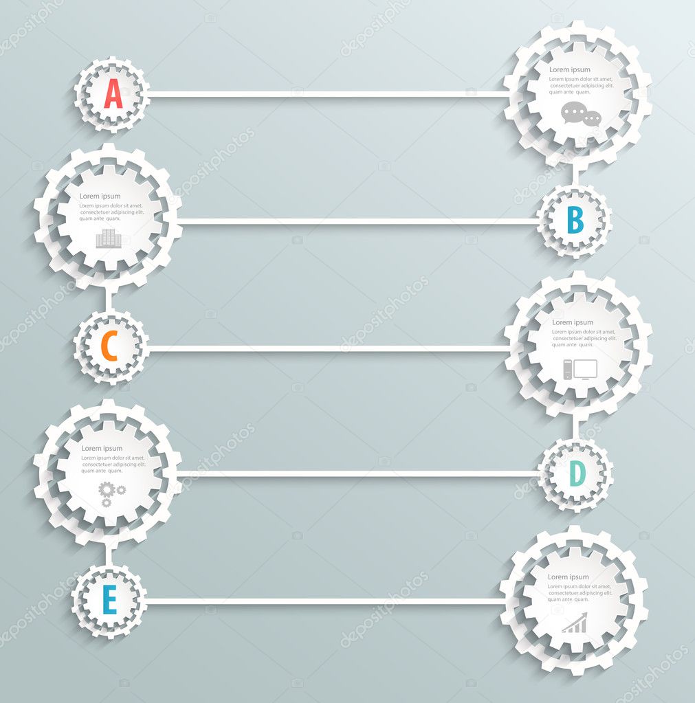 Paper design infographic with icons, geometric paper forms. Stock ...