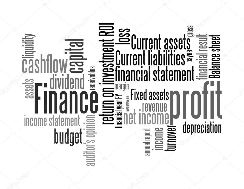 Finance terms and lingo info text graphics and arrangement word clouds ...
