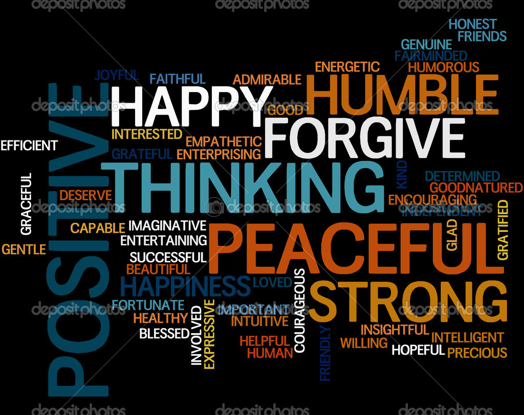Positive words info text graphics and arrangement concept Stock Photo ...