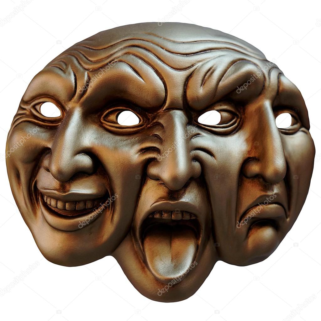 Carnival mask three faces (different mapping of human emotions) Stock ...