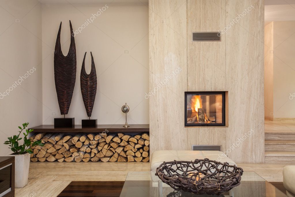 Travertine house: Modern living room Stock Photo by ©photographee.eu ...
