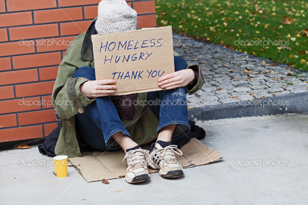 Young homeless male begging for help Stock Photo by ©photographee.eu ...