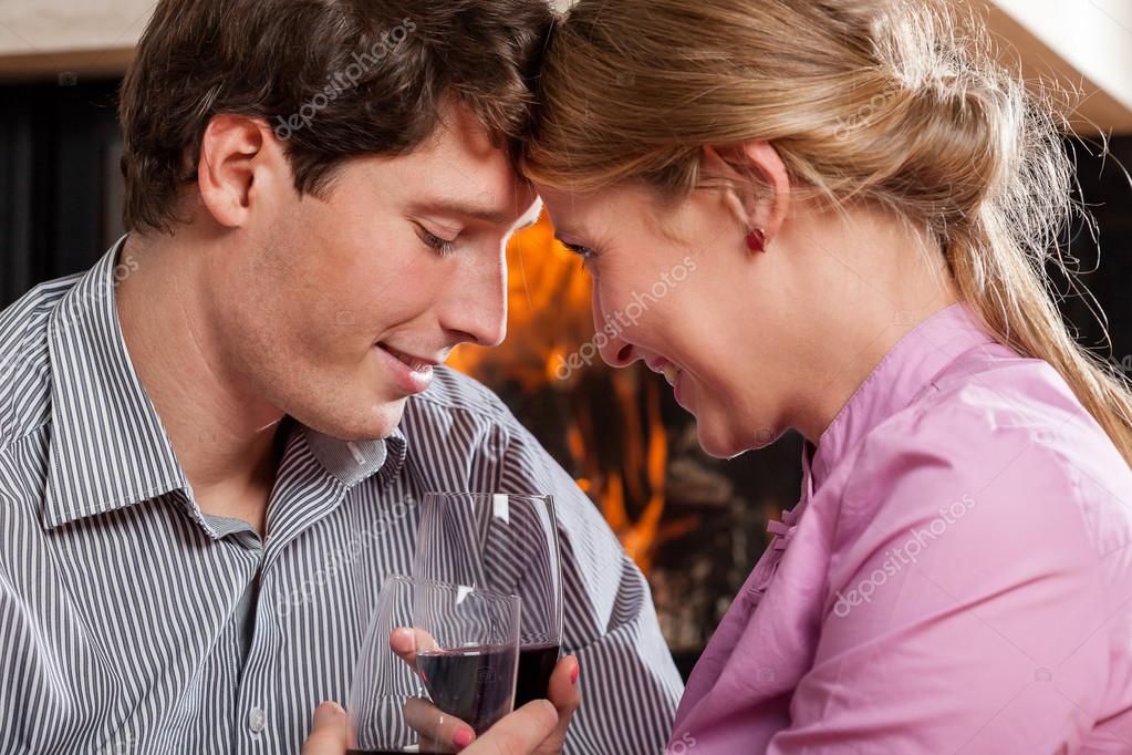 Inlove people drinking wine — Stock Photo © photographee.eu #37468971