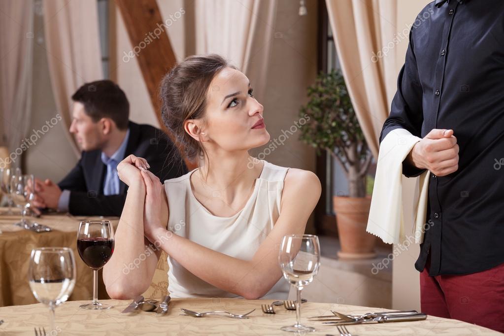 Woman ordering meal in a restaurant — Stock Photo © photographee.eu ...