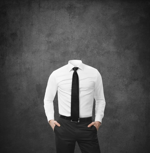 Group of businessmen without heads on concrete background Stock Photo ...