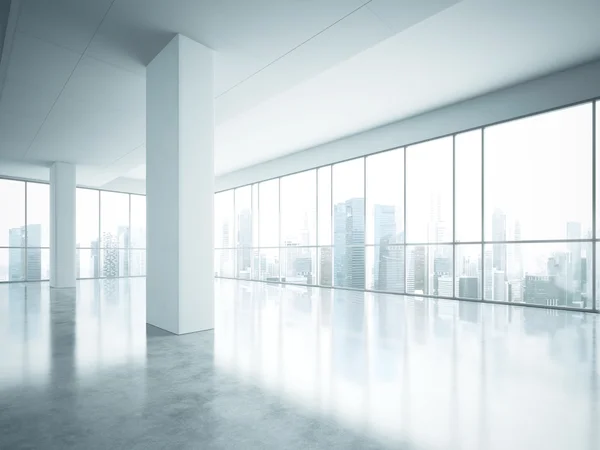 Photo of open space office in modern building. Empty interior loft ...