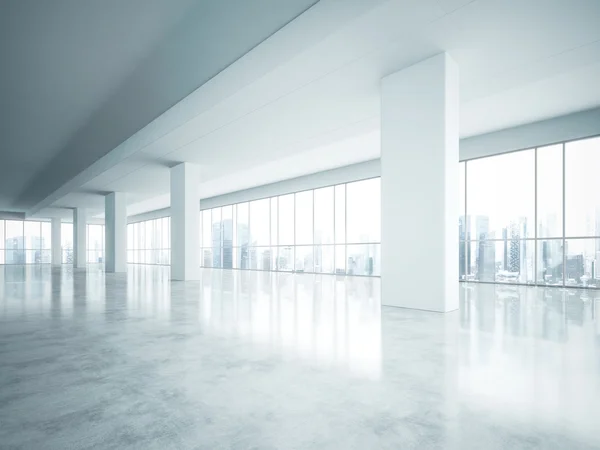 Photo of open space office in modern building. Empty interior loft ...