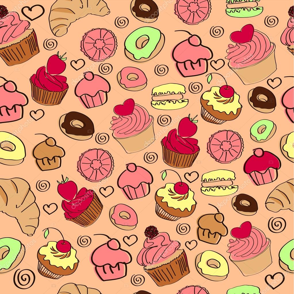 Seamless pattern with cute sweets Stock Vector by ©Maryart 23788853