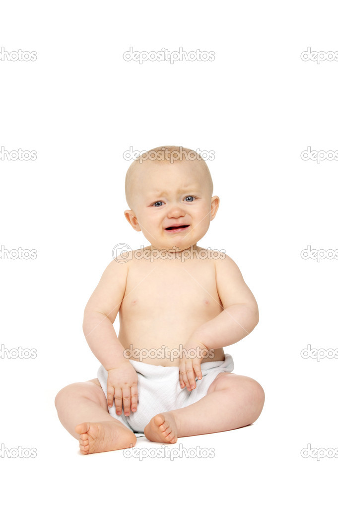 Baby sat isolated on a white background — Stock Photo © firstbite #35671731