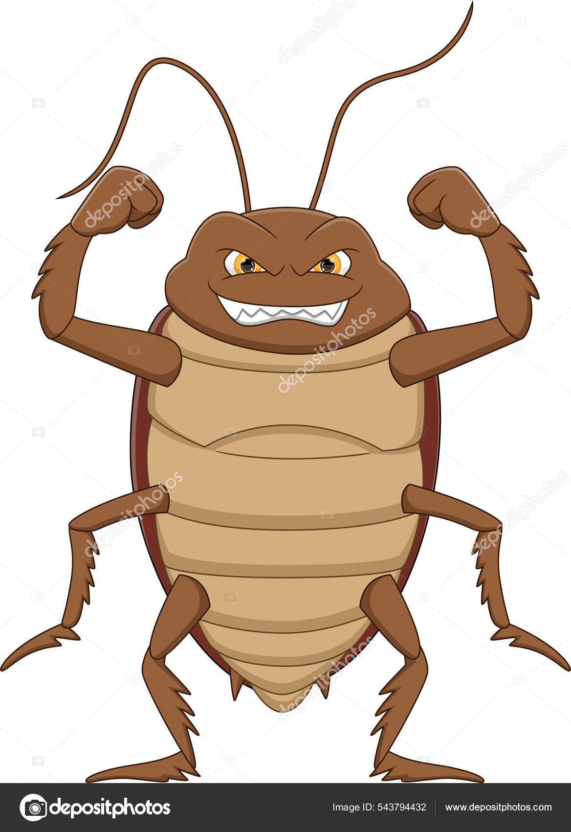Cartoon Cute Cockroach Waving White Background Stock Vector Image by ...