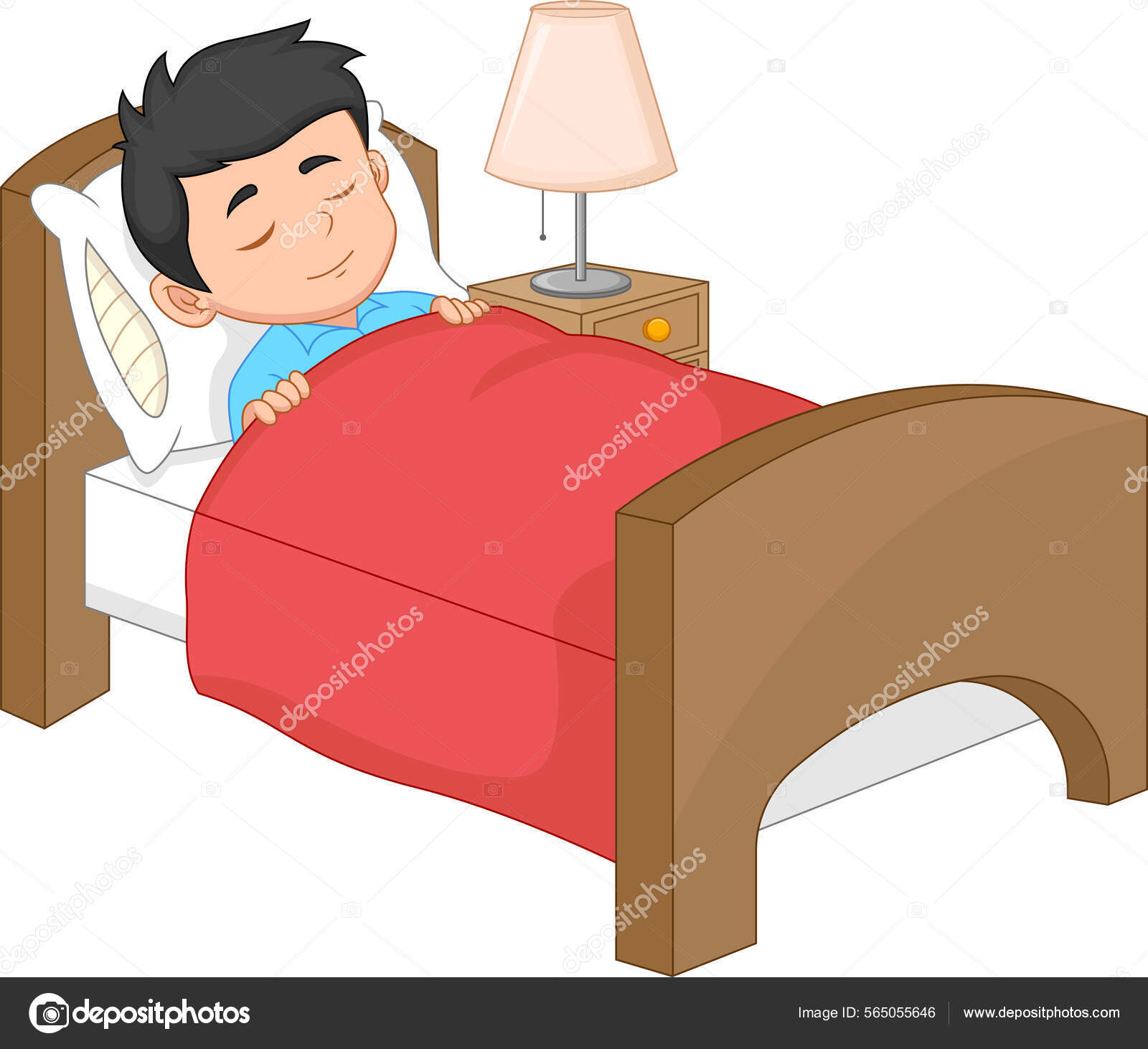 Little Boy Sleeping Cartoon White Background Stock Vector Image by ...