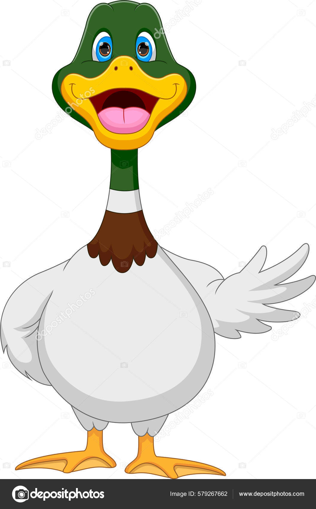 Pato De Desenho Animado Pato De Desenho Animado Divertido — Foto