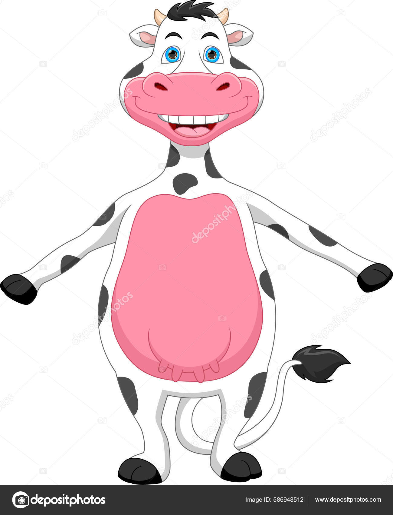Cartoon Cow Standing Up