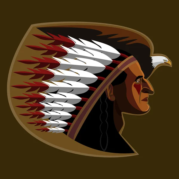 Indian Chief Head Graphic — Stock Vector © chromaco #6491576