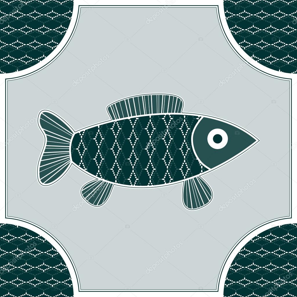 Fish isolated in a frame Stock Vector Image by ©mihayl #48275695