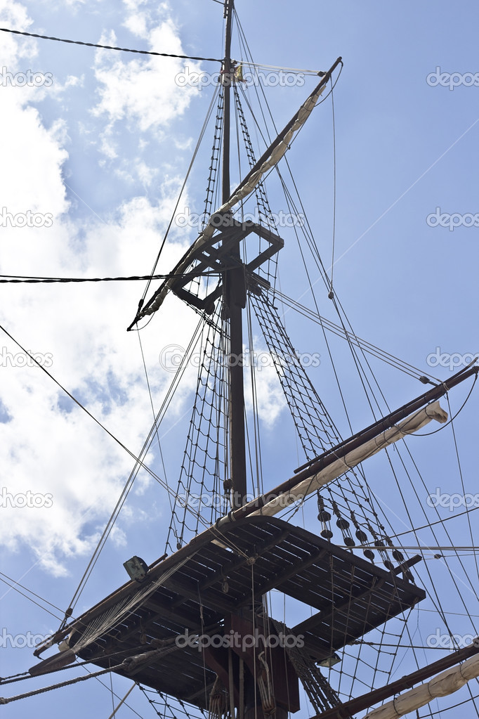 Mast of old sailing ship ⬇ Stock Photo, Image by © Kuassar #27132005