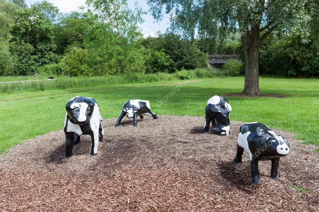 Infamous concrete cows in Milton Keynes Stock Photo by ©acmanley 49335849