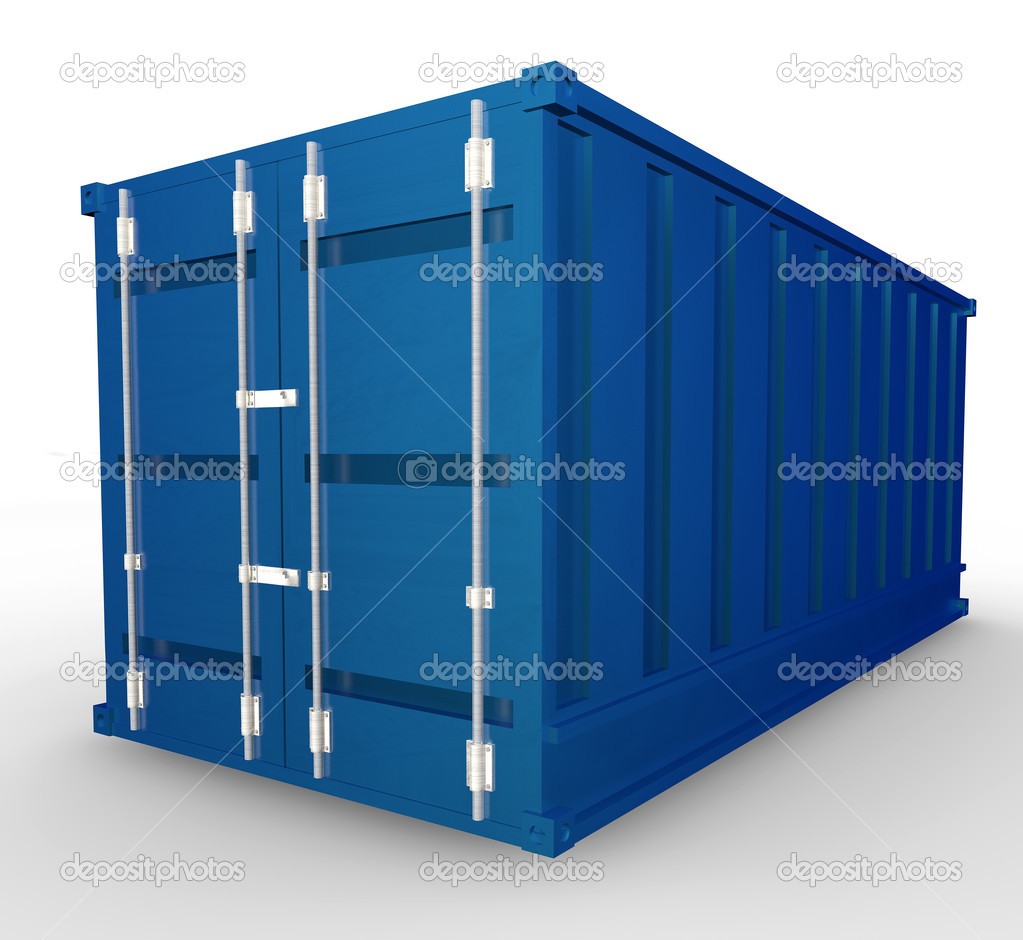 Blue container Stock Photo by ©vampy1 33109693