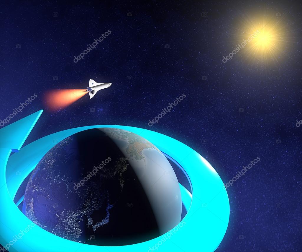 Rocket around earth Stock Photo by ©vampy1 34480791