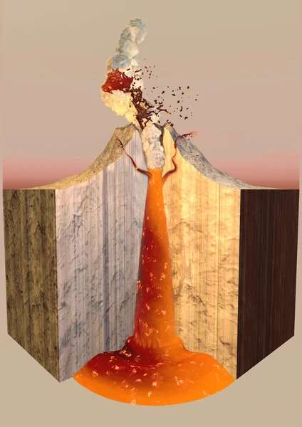 Section Volcano Structural Scheme Section Terrain Rendering Stock Photo ...