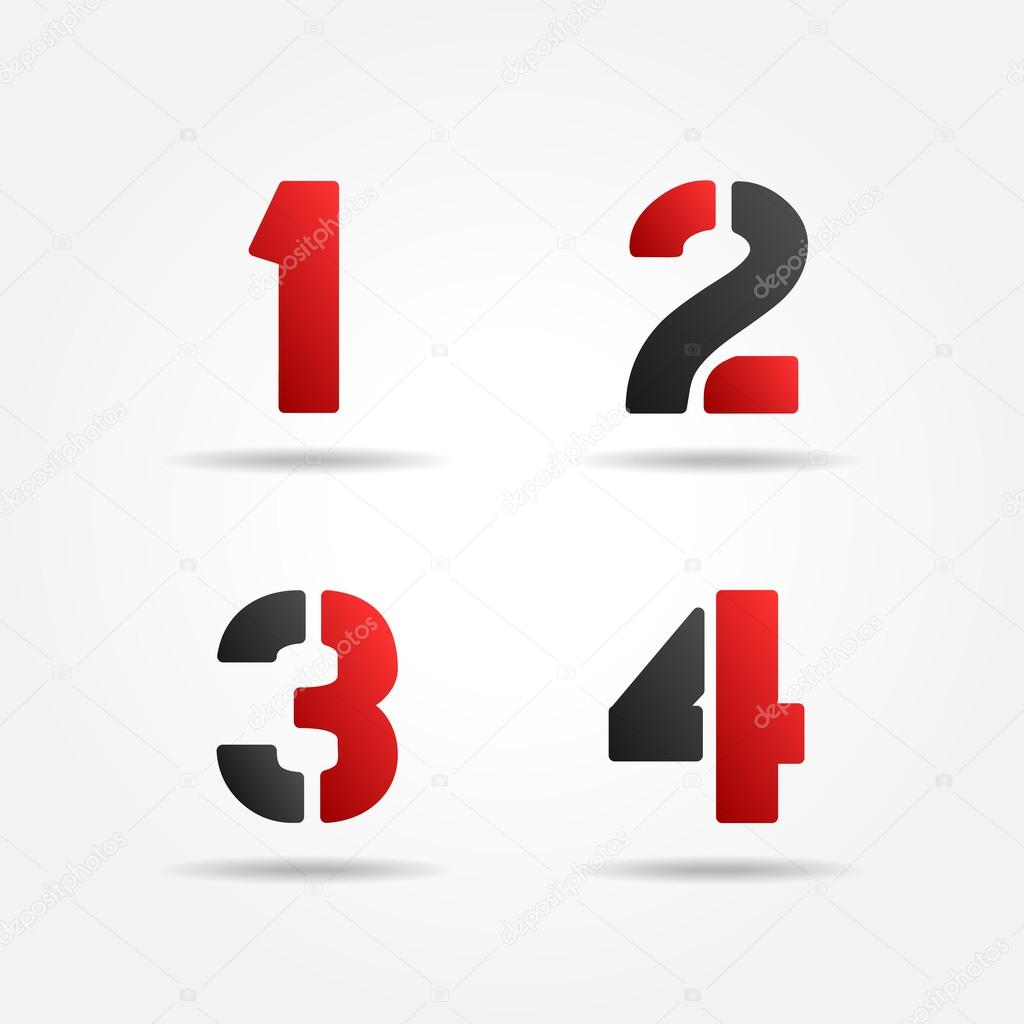 1234 3d red stencil numbers Stock Vector Image by ©Aquir014b #34293963