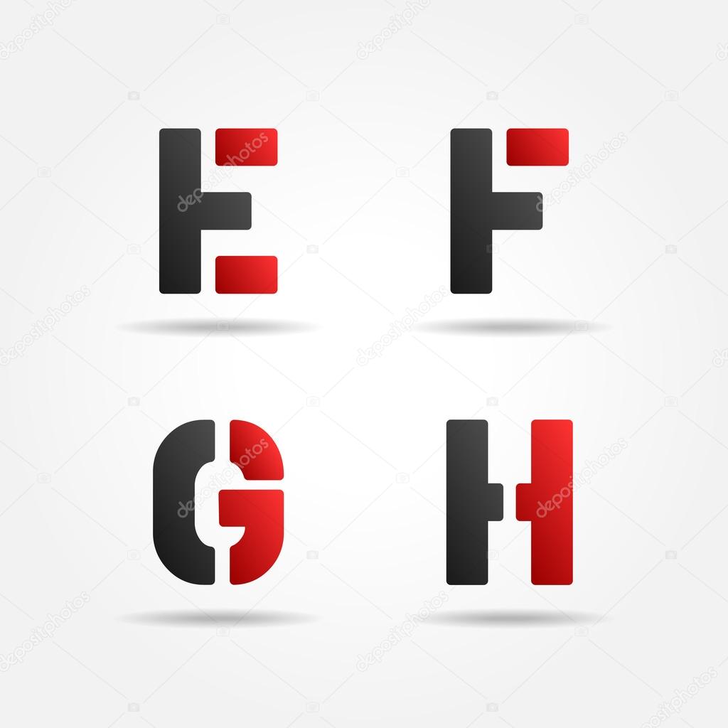 Efgh red stencil letters Stock Vector Image by ©Aquir014b #34294057