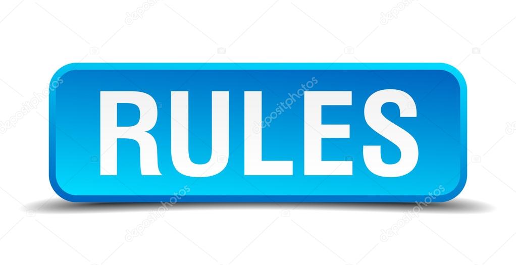 Rules blue 3d realistic square isolated button Stock Vector Image by ...