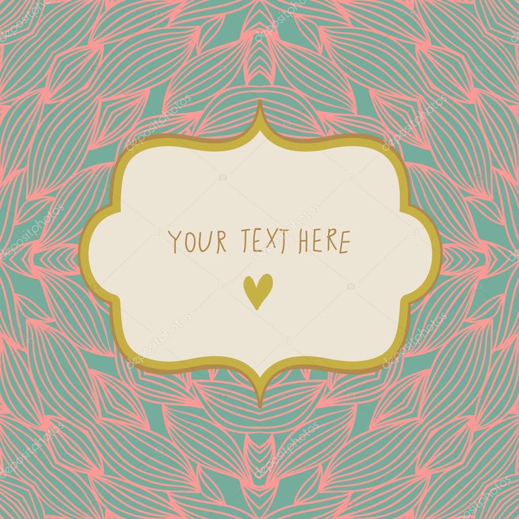 Stylish simple card with textbox. Romantic wedding invitation in vector ...