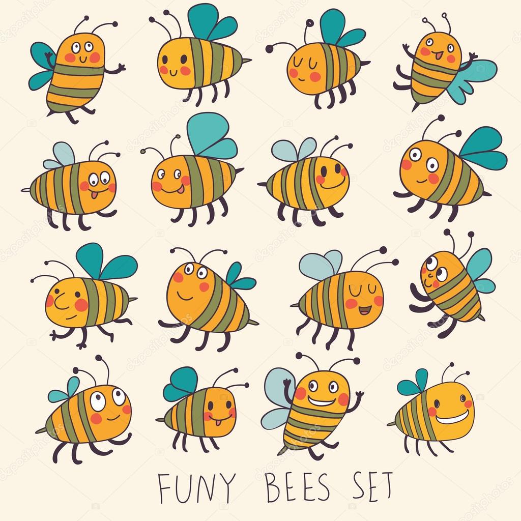 Cartoon Spring Bees