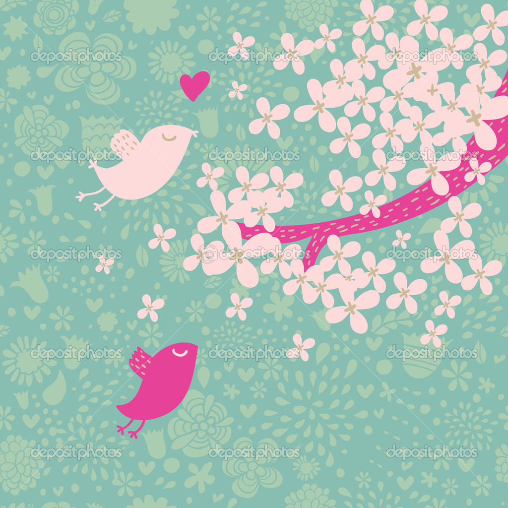 Spring time romantic pattern . Stock Vector Image by ©smilewithjul ...