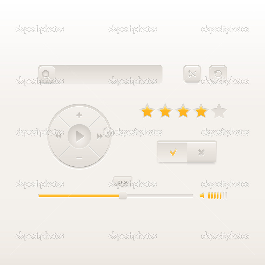 Elementos vectoriales interfaz de usuario del reproductor multimedia 2022