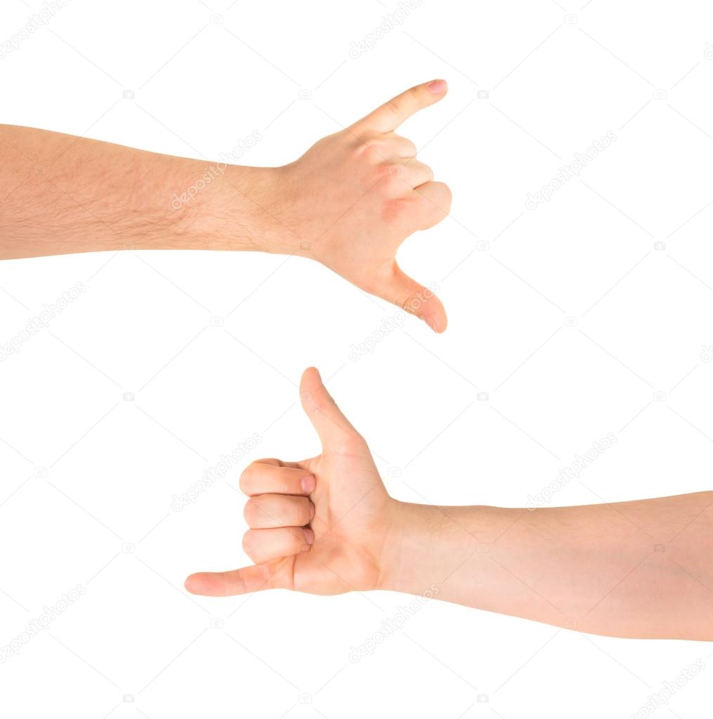 Be on a call hand gesture isolated Stock Photo by ©exopixel 27708561