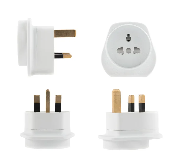 EU to UK converter plug adapter isolated — Stock Photo © exopixel #28892173