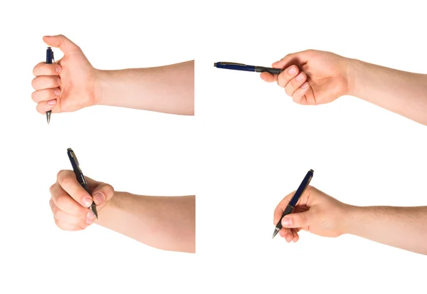 Caucasian hand holding pen isolated Stock Photo by ©exopixel 28892243