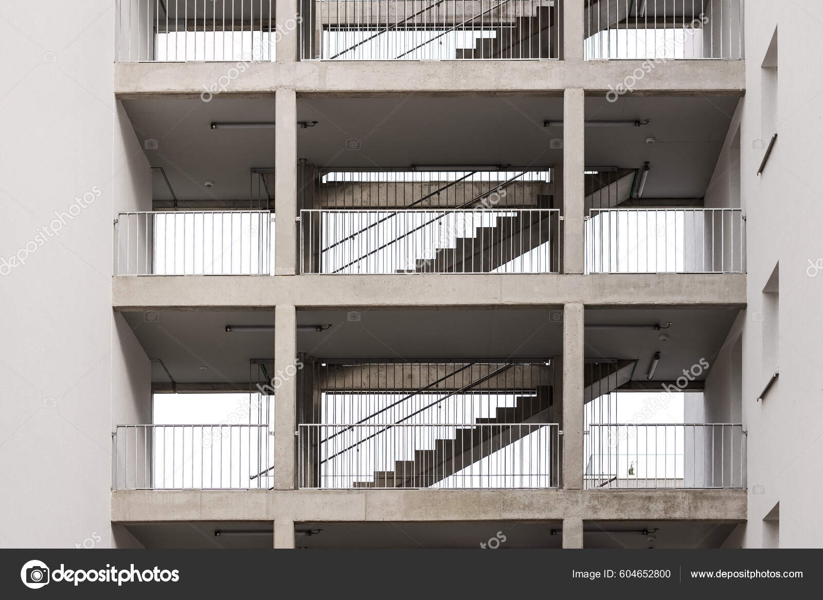 Staircase Outdoor Concrete Stairs Construction Modern Concrete Fire ...