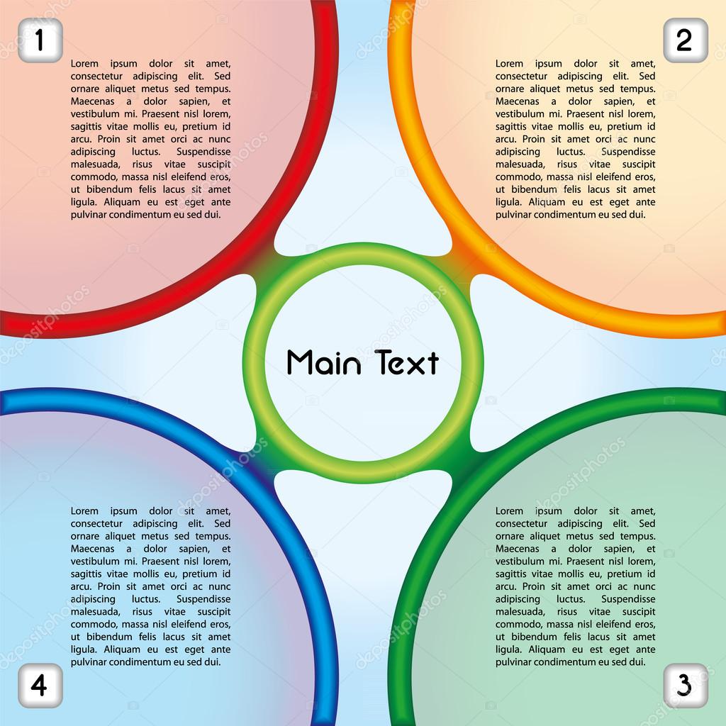 Plantilla de presentación colorida con cuatro cuadros de texto ...
