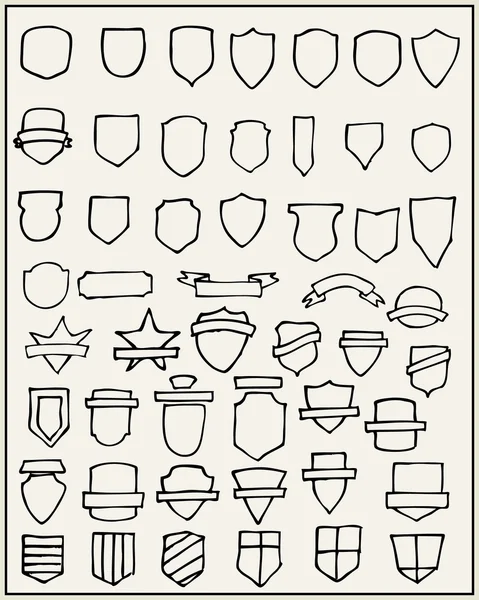 Heraldic shields . Vector Set of retro badges, labels, and design ...