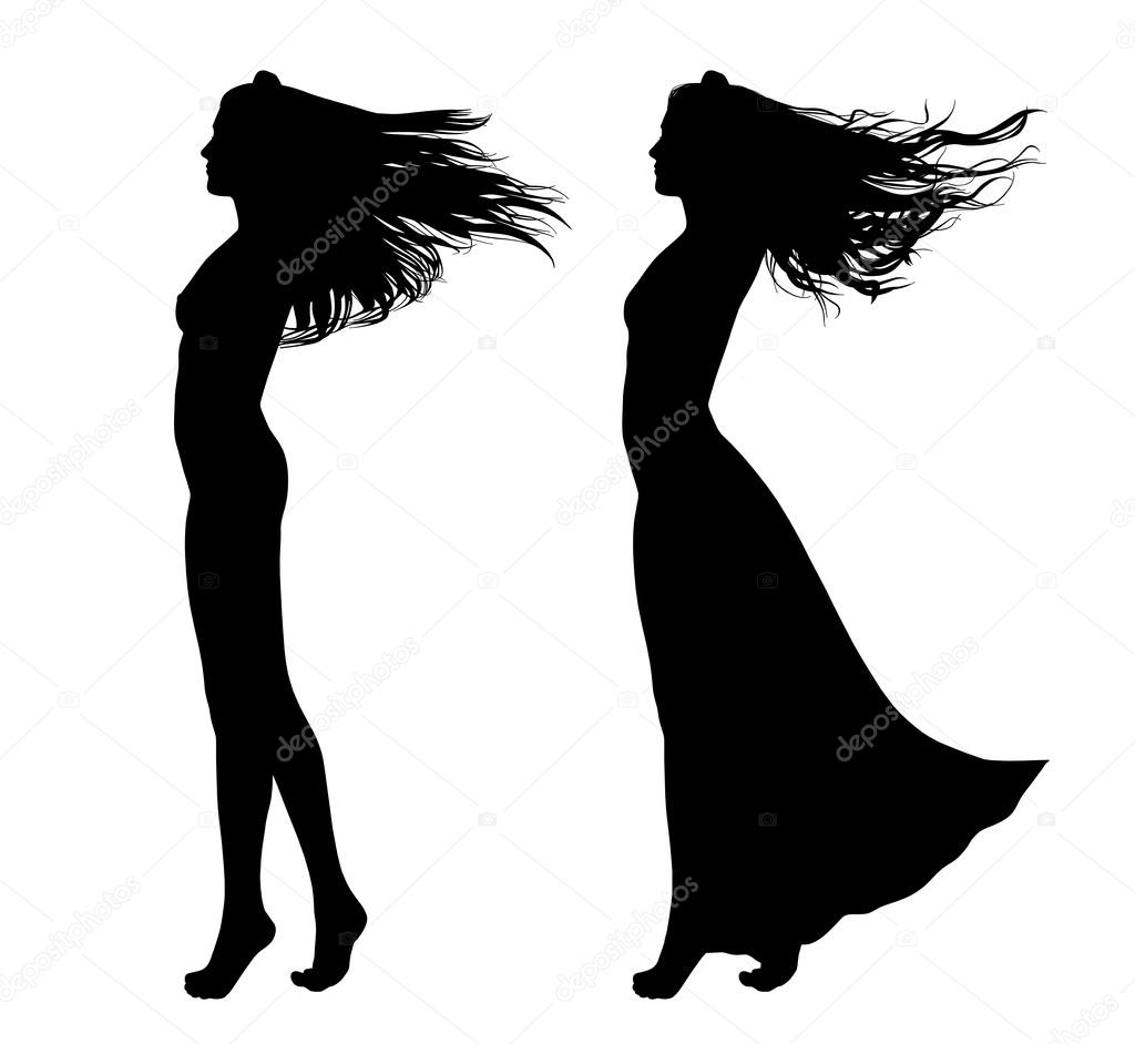 Woman Waving Silhouette