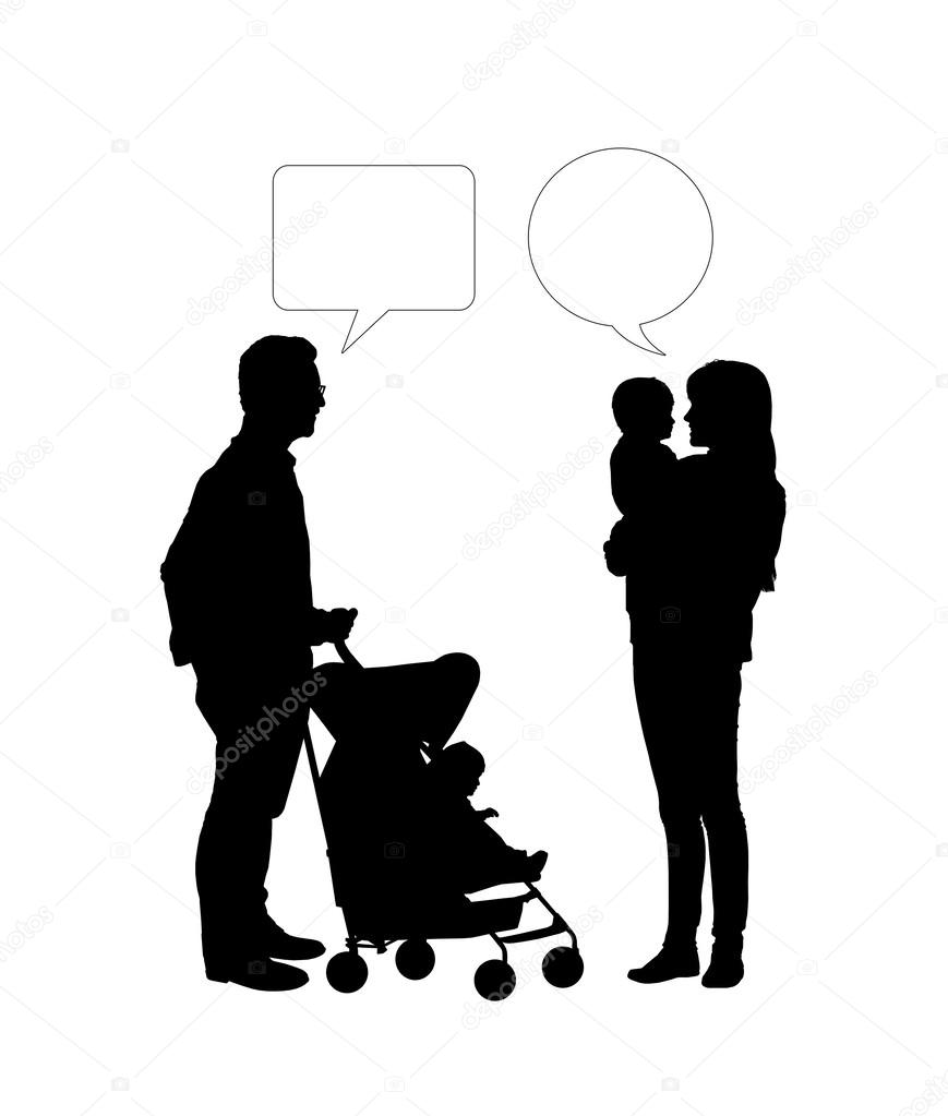 Parents Talking To Child Clipart Logo