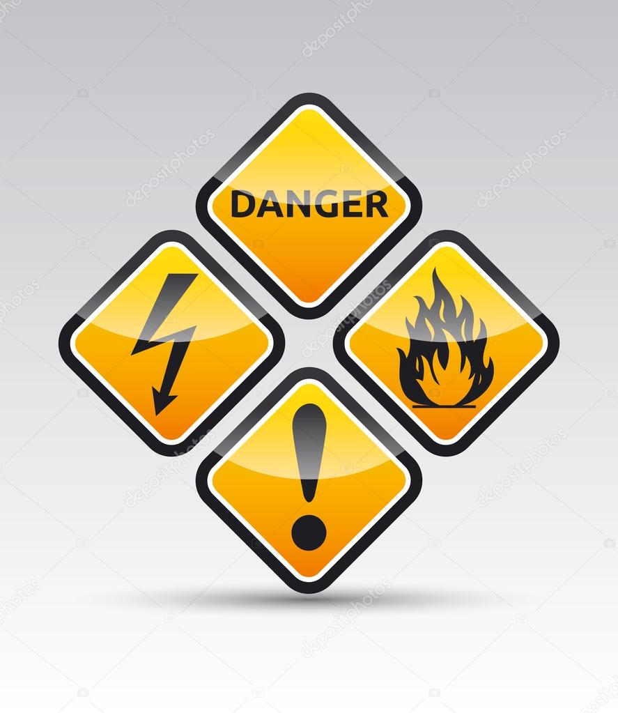 Danger round corner warning sign set — Stock Vector © akaprinay #26499967