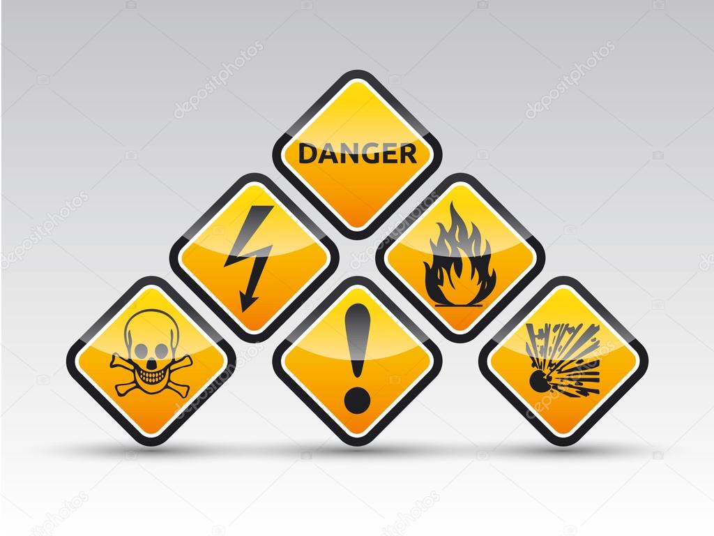 Danger round corner warning sign set Stock Vector Image by ©akaprinay ...