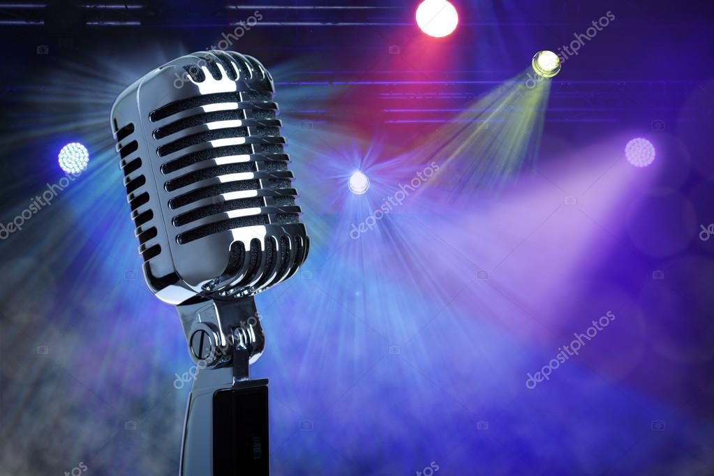 Mic On Stage Background