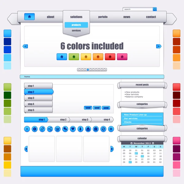 Metal Ribbons Website Design Elements 4: Buttons, Form, Slider, Scroll ...