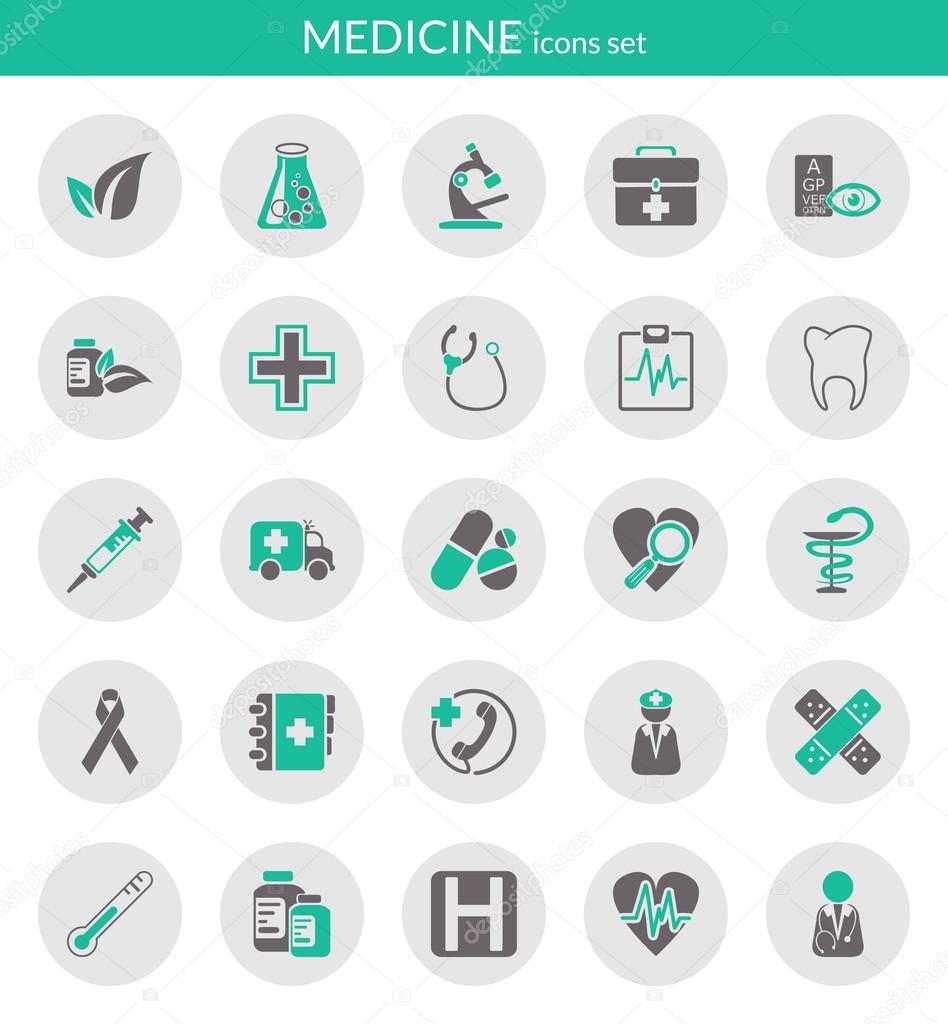 Icons about medicine — Stock Vector © spiral_media #31610927