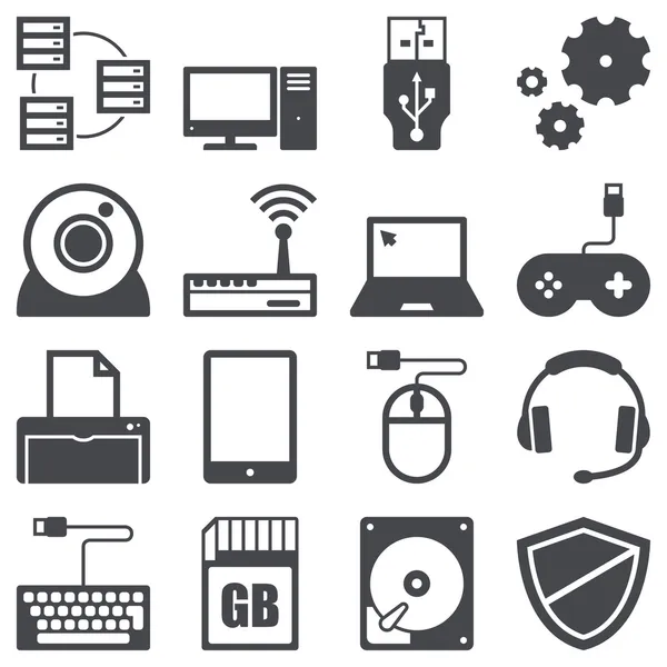 Technology symbols | Computer and technology symbols — Stock Vector ...