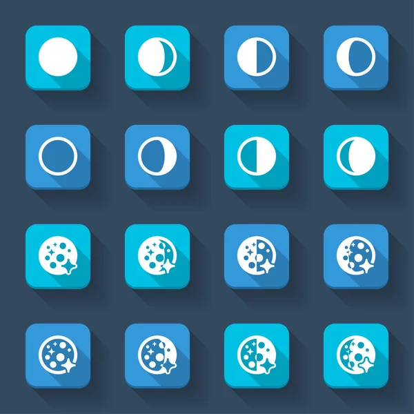 The weather. Moon phases flat symbols. Black — Stock Vector © spiral ...