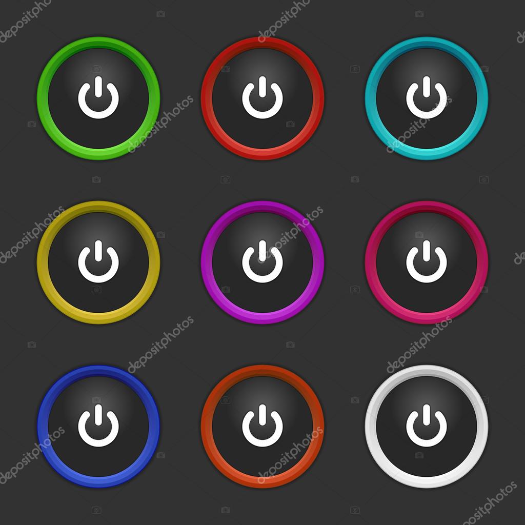 Colored power buttons Stock Vector by ©Betavid 49380649